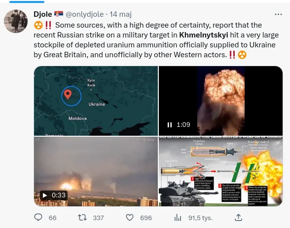 Explosion in Khmelnytskyi. There is no evidence of depleted uranium ...