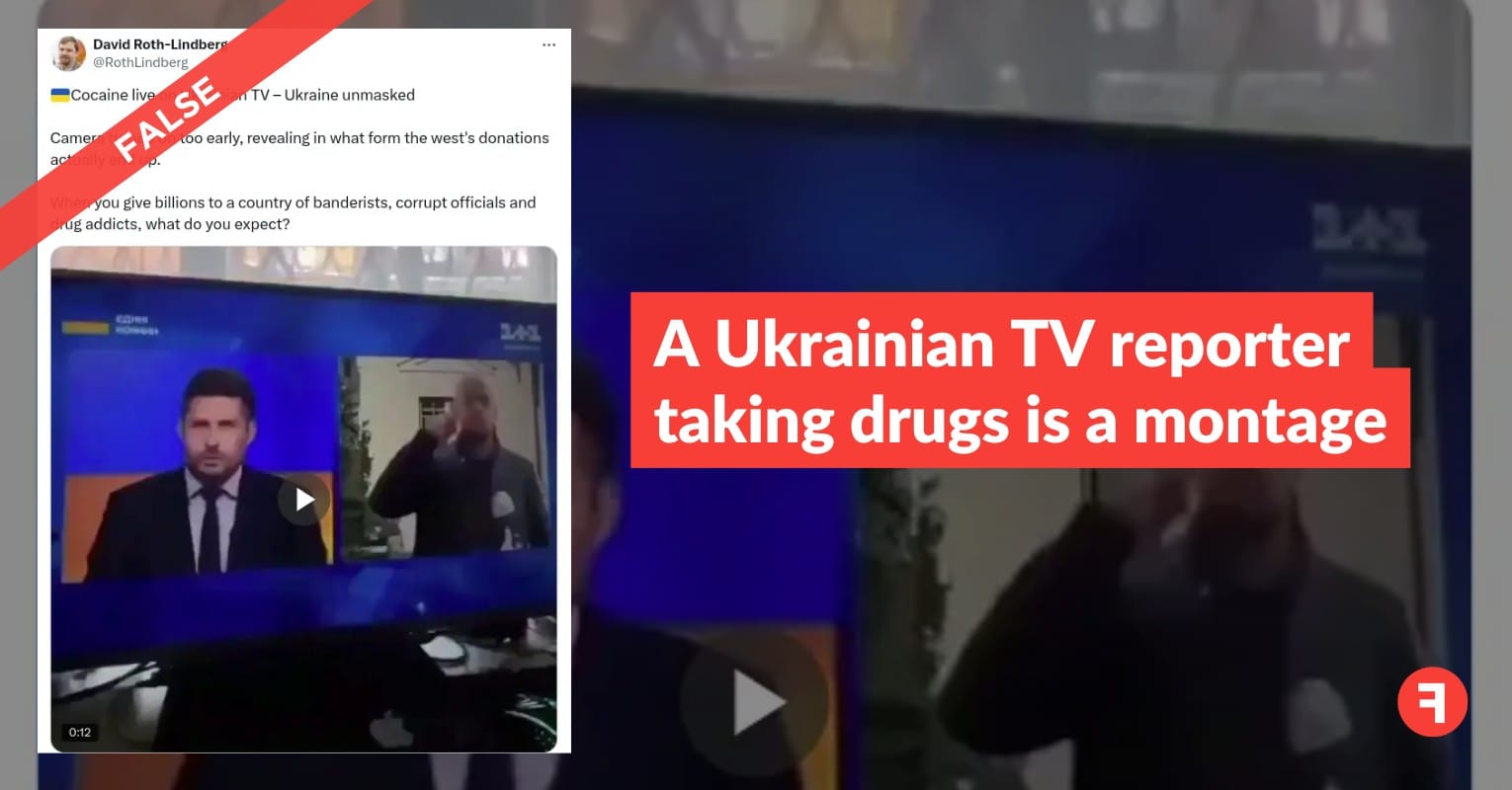 A Ukrainian TV reporter taking drugs is a montage - Fakenews.pl